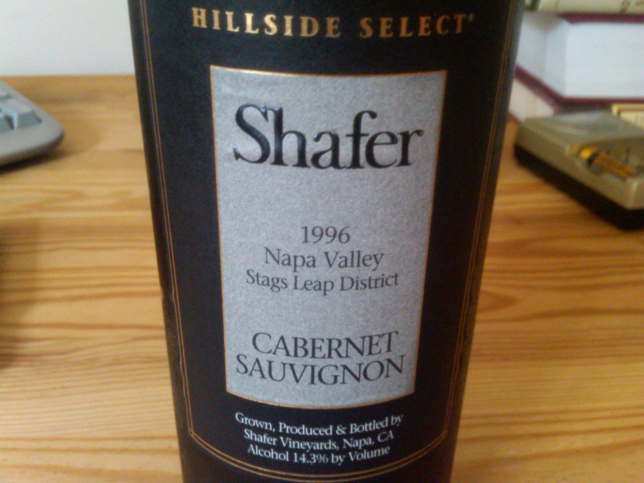 Shafer, Cabernet Sauvignon Hillside Select 1996 | WINENOODLE